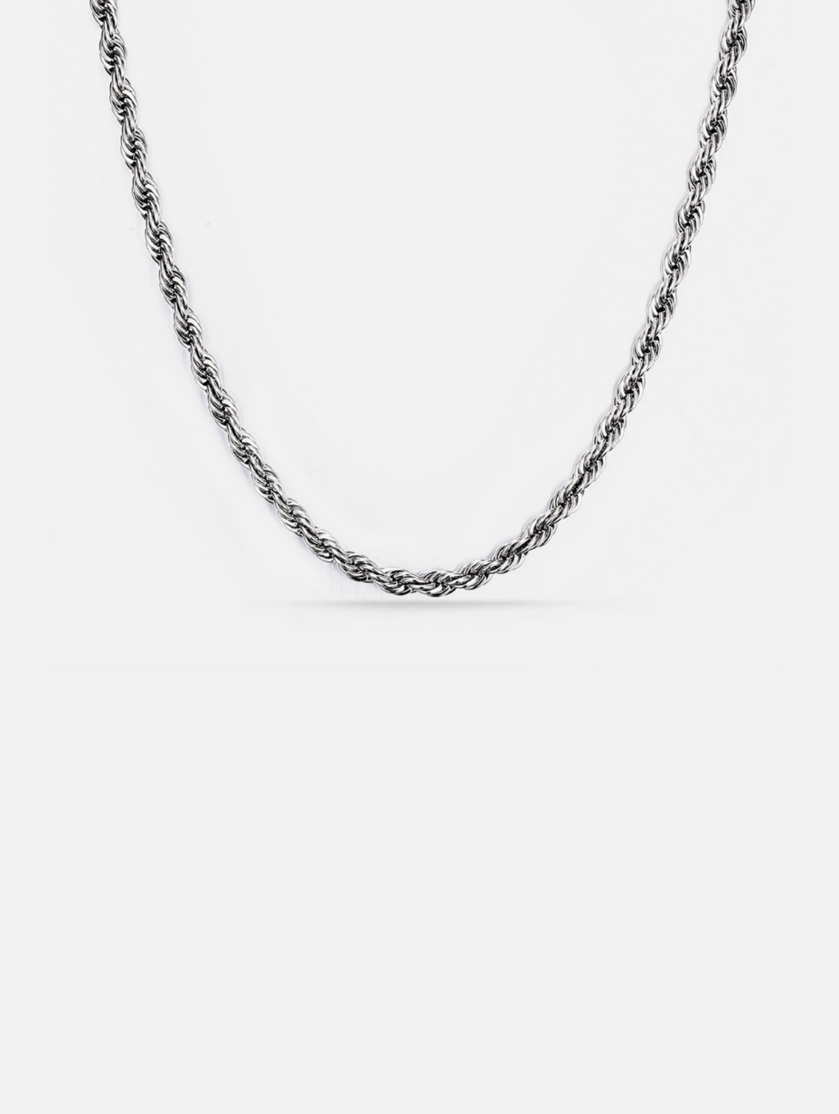 Tressé Acier Necklace Platinum Ion-Plated Stainless Steel – Pureform.nl