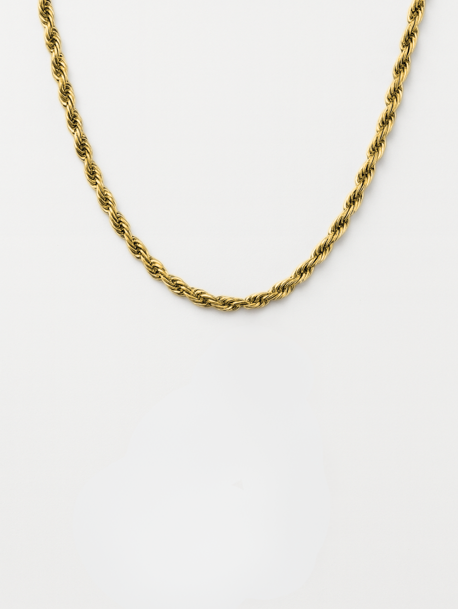 14K Gold Rope Chain Necklace – Stainless Steel | Pureform